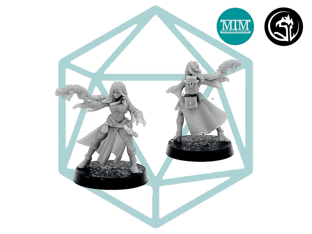 Female Wildfire Druid (battle Ready) | Tabletop RPG Miniature | D&D ...