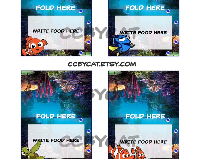 Finding Nemo Food Labels Digital File Instant Download - Etsy