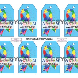 Autism Awareness Tags - Digital File - Instant Download PDF - Etsy