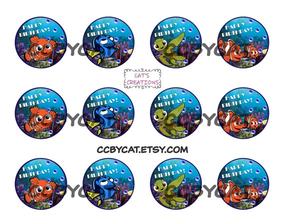 Finding Nemo Cupcake Toppers Digital File Instant Download - Etsy