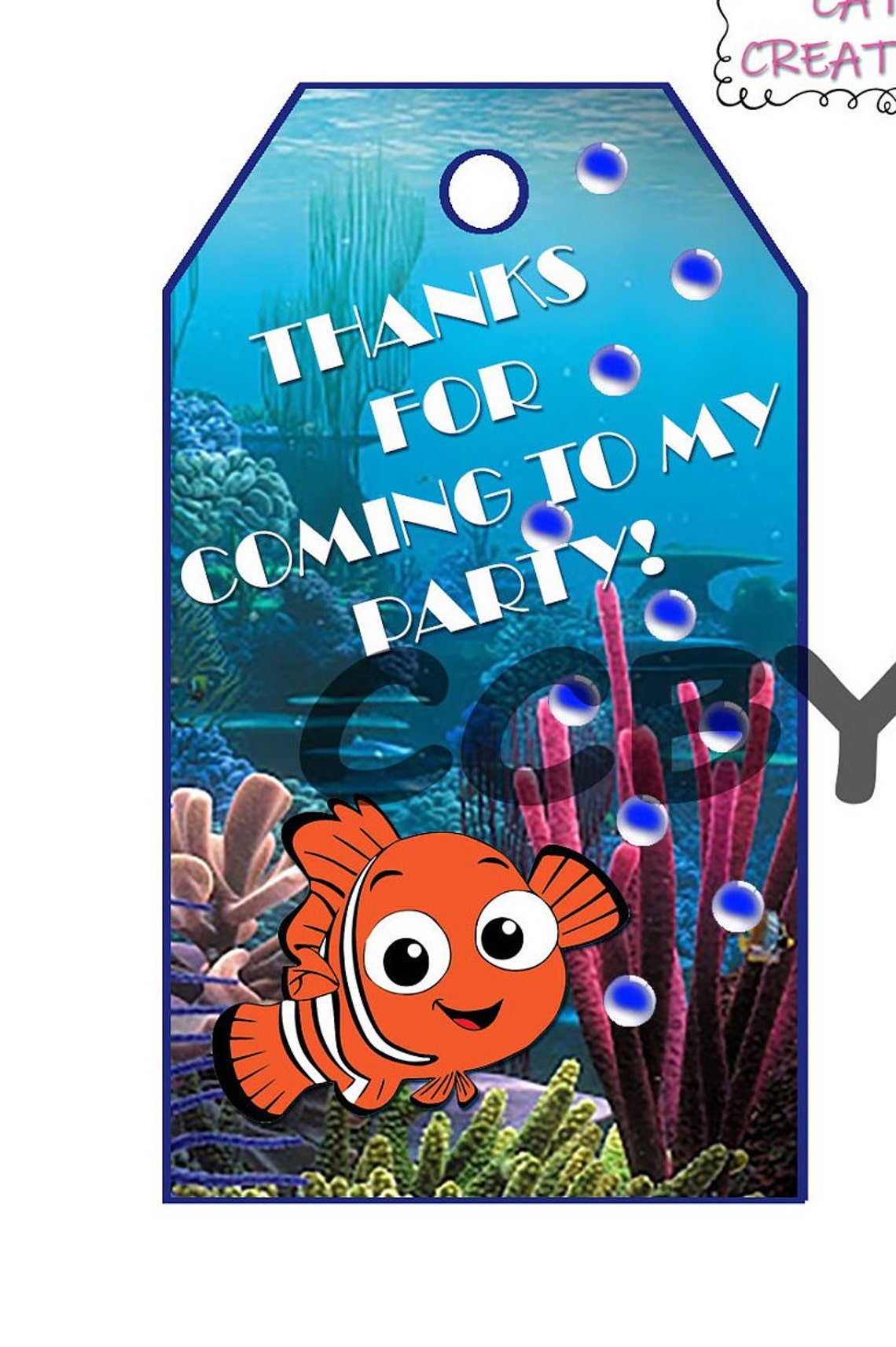 Finding Nemo Thank You Tags - Digital File - Instant Download - Etsy
