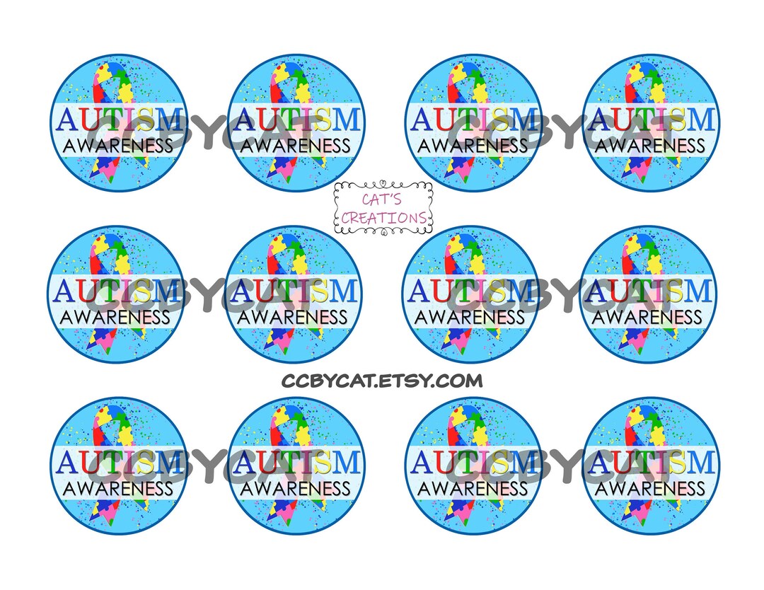 Autism Awareness Cupcake Toppers - Etsy