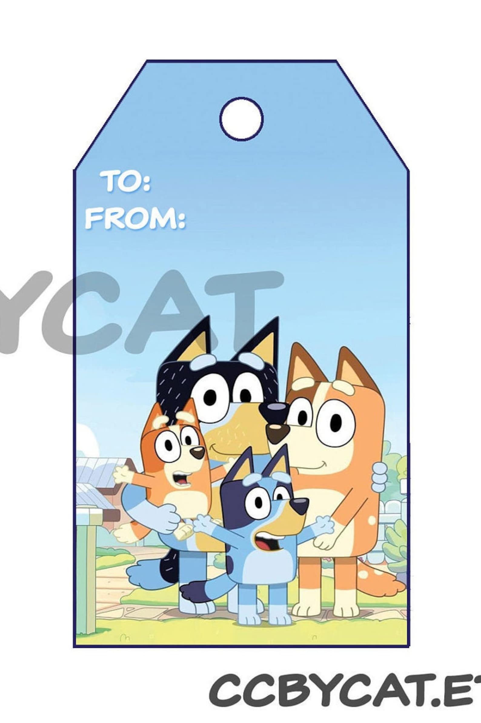 Bluey And Family Gift Tags Digital File Instant Download | Etsy
