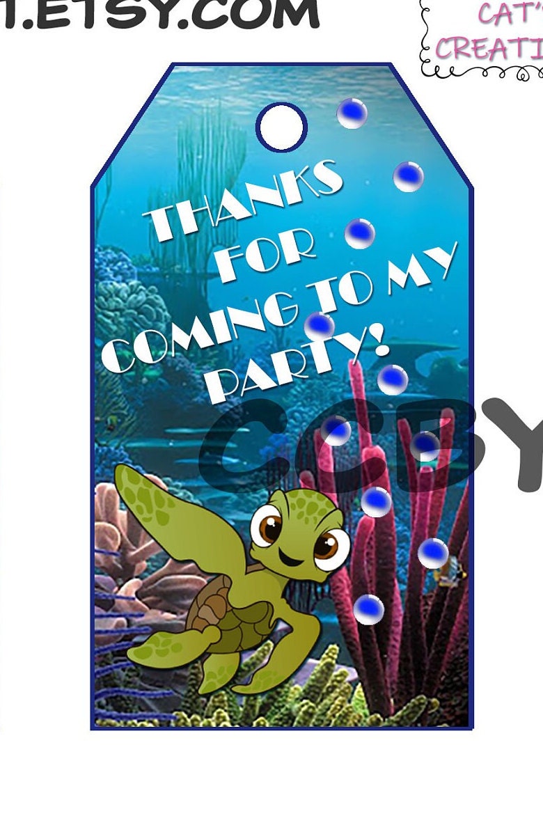 Finding Nemo Thank You Tags Digital File Instant Download - Etsy Canada