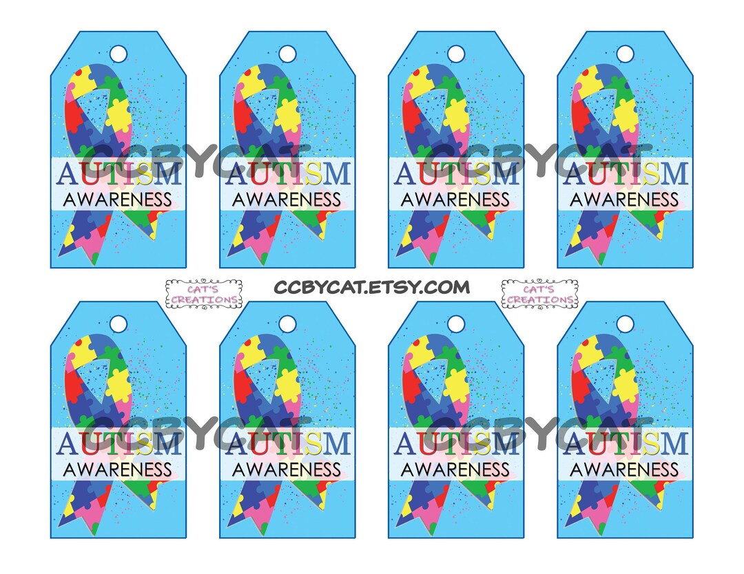 Autism Awareness Tags - Digital File - Instant Download PDF - Etsy