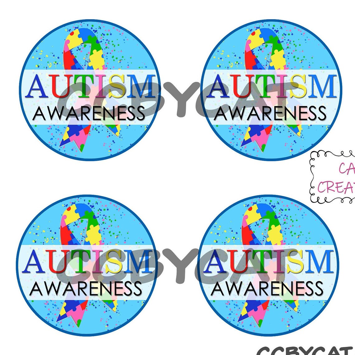 Autism Awareness Cupcake Toppers - Etsy