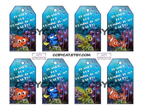 Finding Nemo Thank You Tags Digital File Instant Download - Etsy New ...