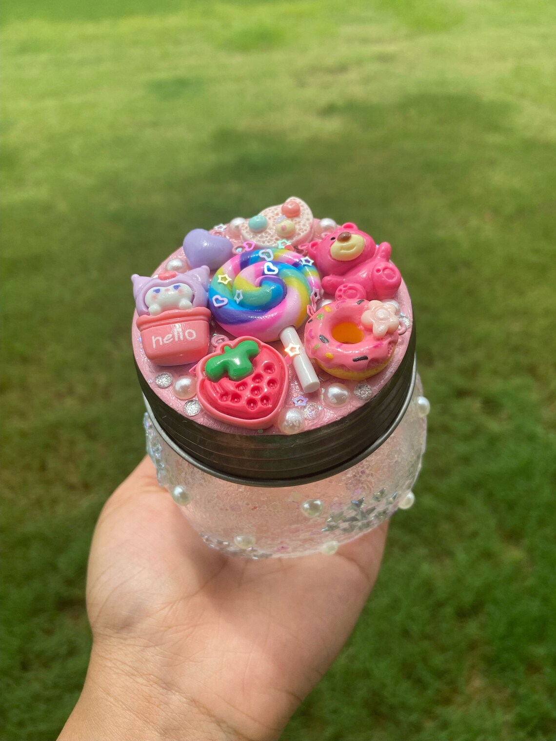 Girly Stash Jar Cute Stash Jar Kawaii Stash Jar Cute Container Jar ...