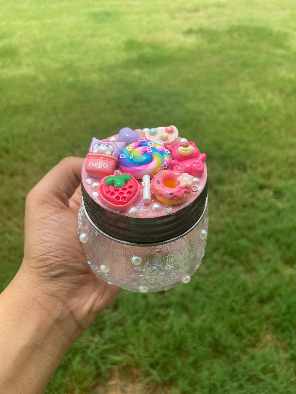 Girly Stash Jar Cute Stash Jar Kawaii Stash Jar Cute Container Jar ...