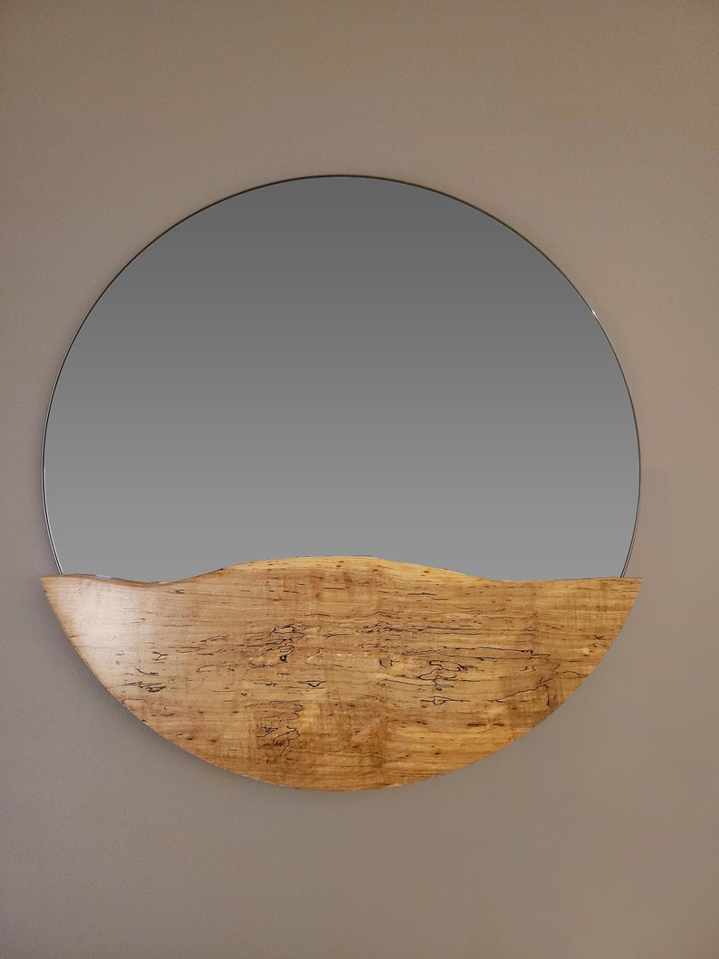 Live Edge Round Mirror, Maple - Etsy