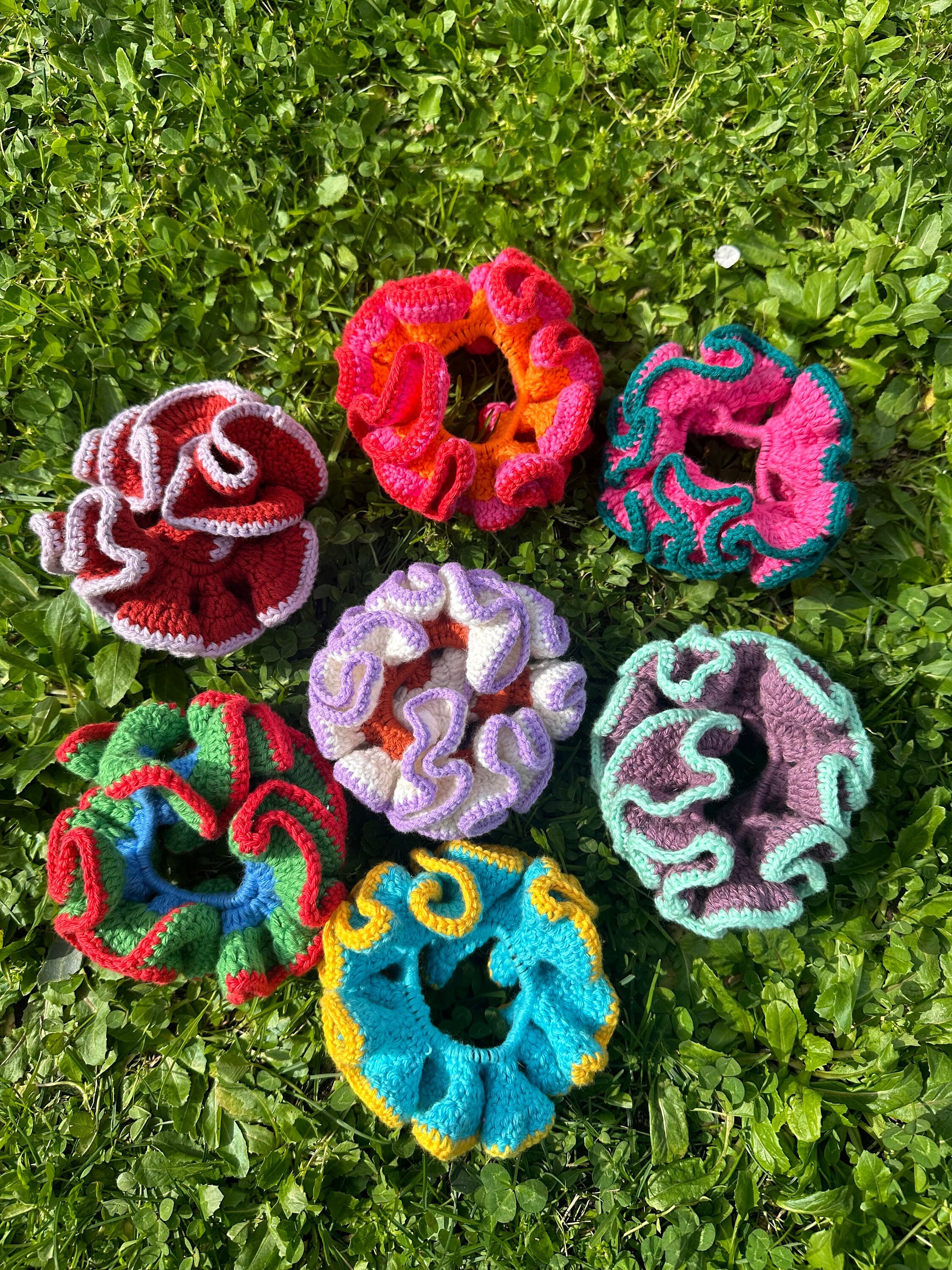 Scrunchie Crochet Scrunchie Hair Ties and Elastics Crocheted Scrunchies ...