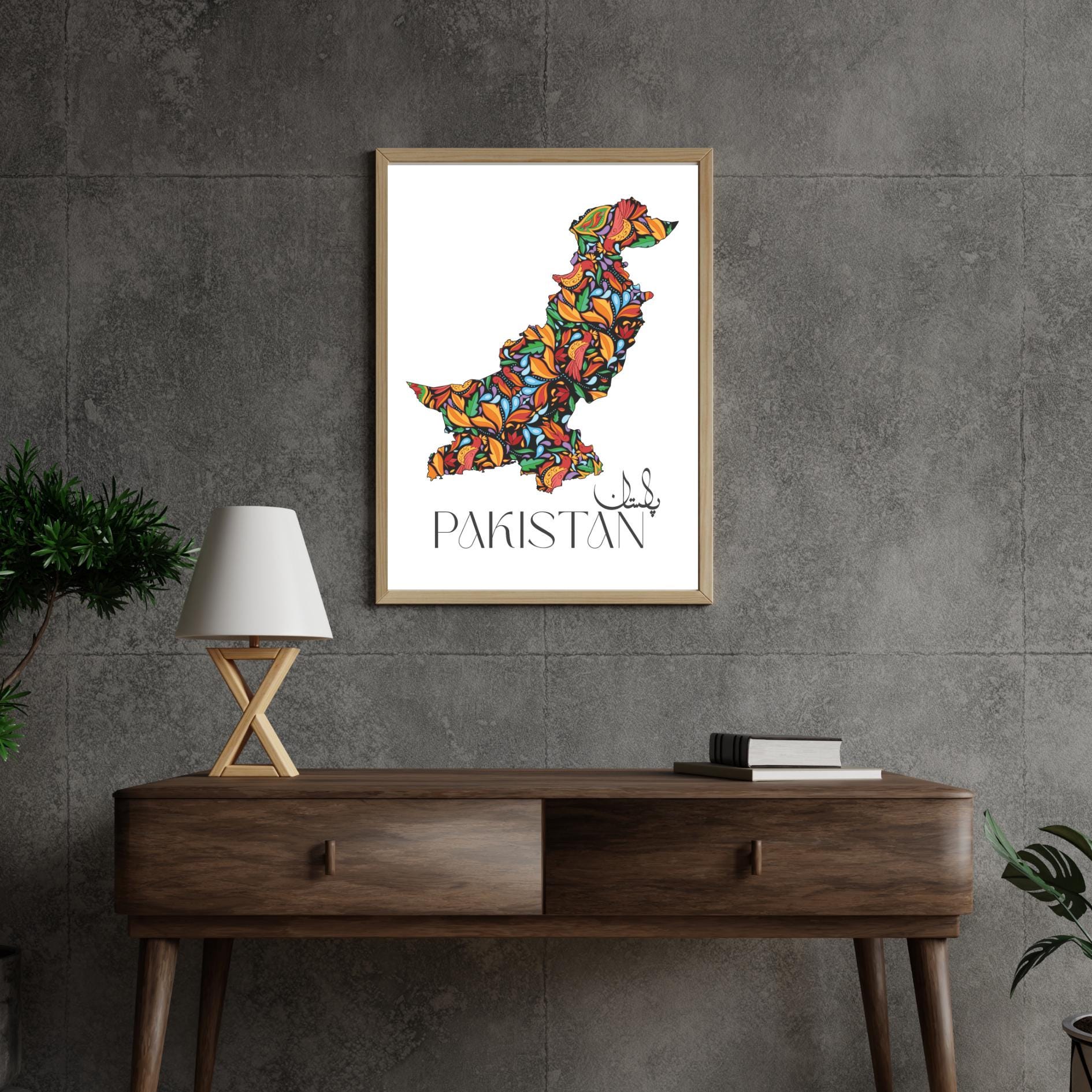 Pakistani Map Truck Art Pattern Wall Art Print, Desi Pakistani Decor ...