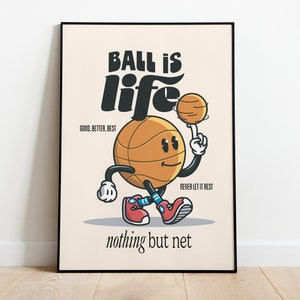Basketball Retro Character Wall Decor, Retro Inspirational Quote Wall ...