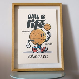 Basketball Retro Character Wall Decor, Retro Inspirational Quote Wall ...