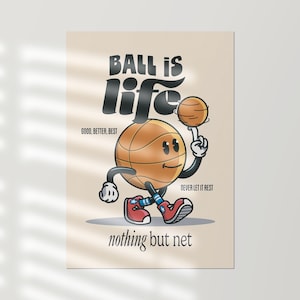 Basketball Retro Character Wall Decor, Retro Inspirational Quote Wall ...