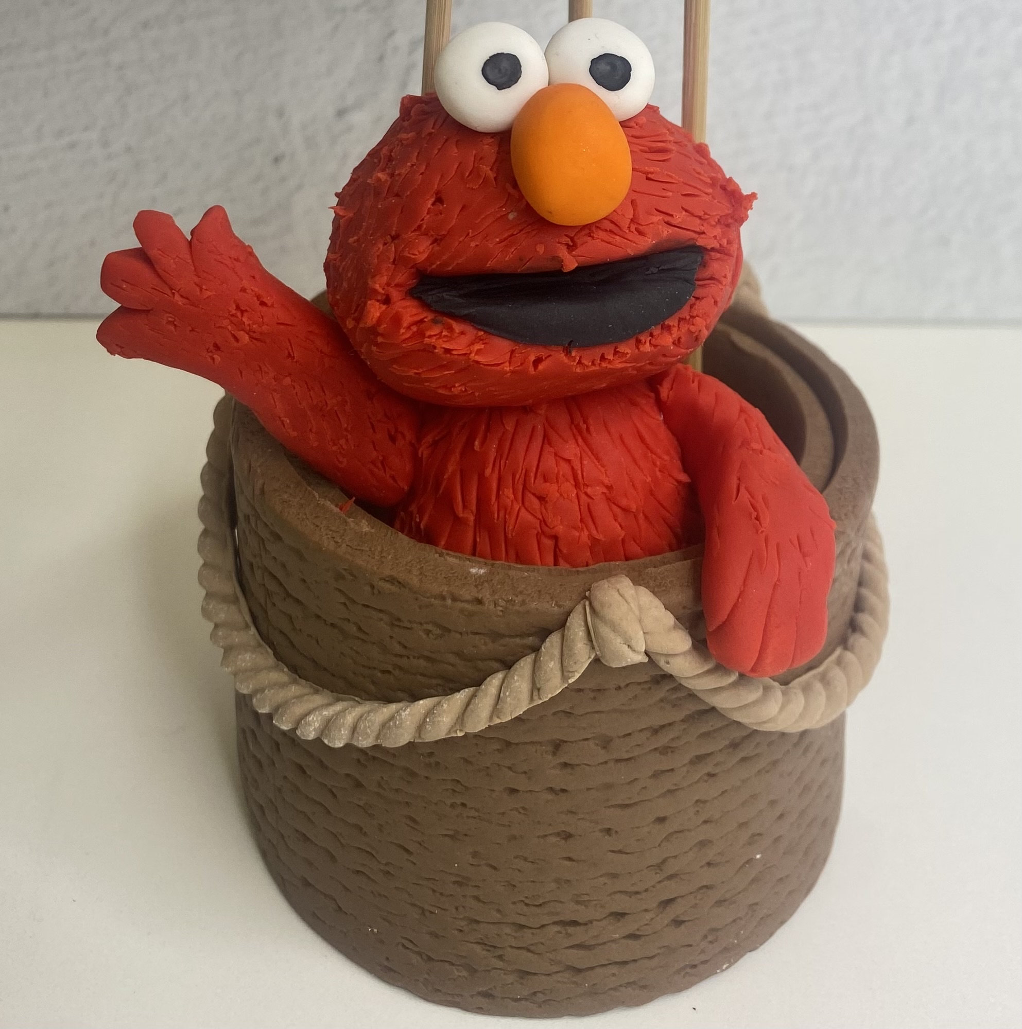 Elmo Cake Topper Fondant Hotair Balloon Sesame Street Topper - Etsy