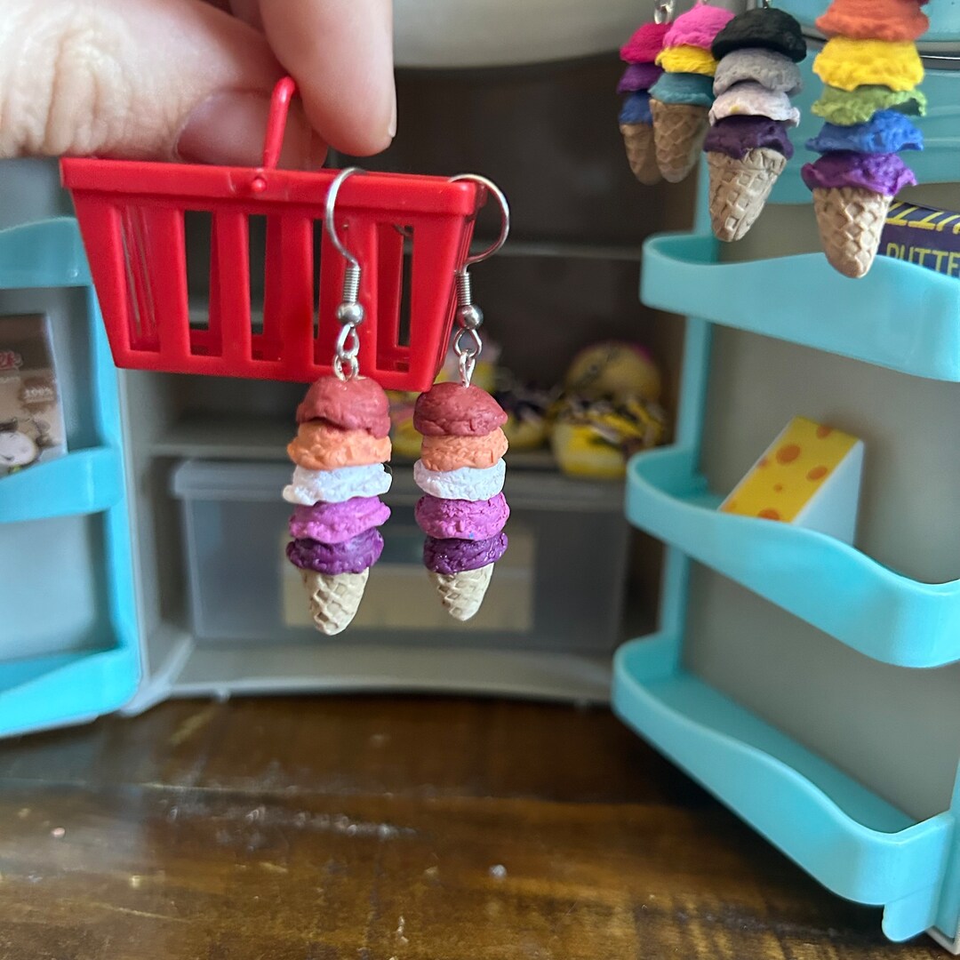 Lesbian Earrings Lesbian Ice Cream Cone Earrings Subtle Lesbian Pride