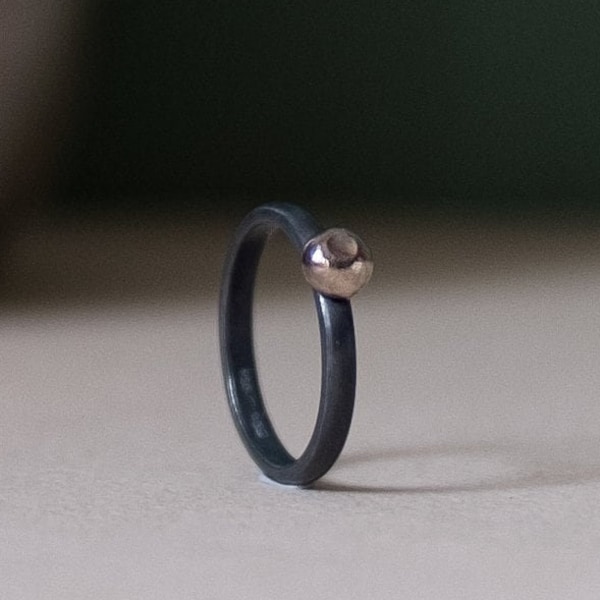 Oxidized Silver Ring - Etsy