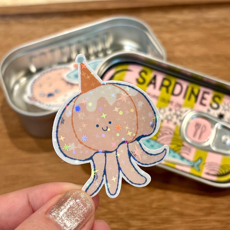 Sardine Tin Sticker Bundle: 5 Vinyl Fish Stickers+1 Reusable Tin - Etsy