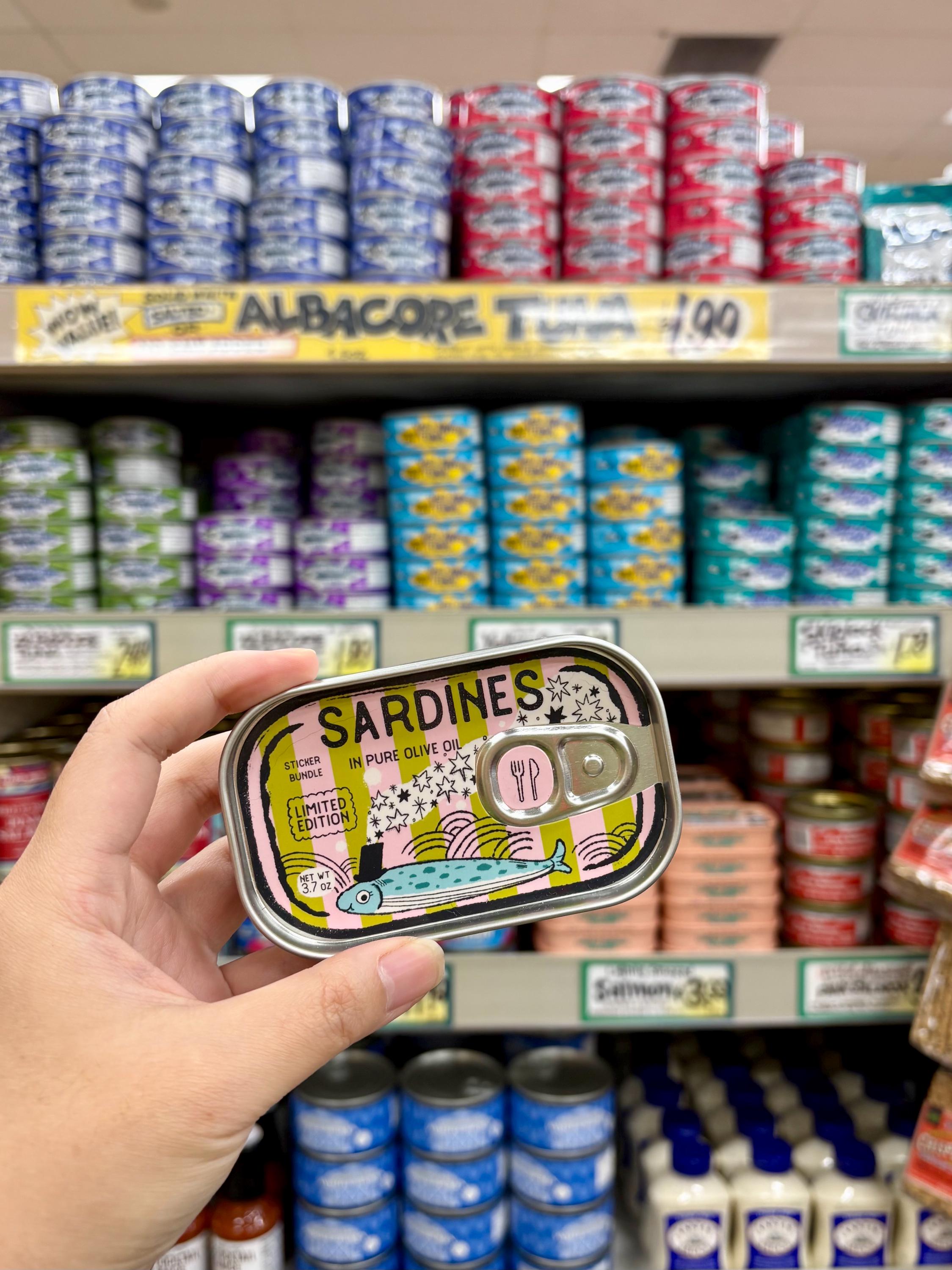Sardine Tin Sticker Bundle: 5 Vinyl Fish Stickers+1 Reusable Tin - Etsy