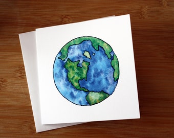 Earth Greeting Card | Etsy