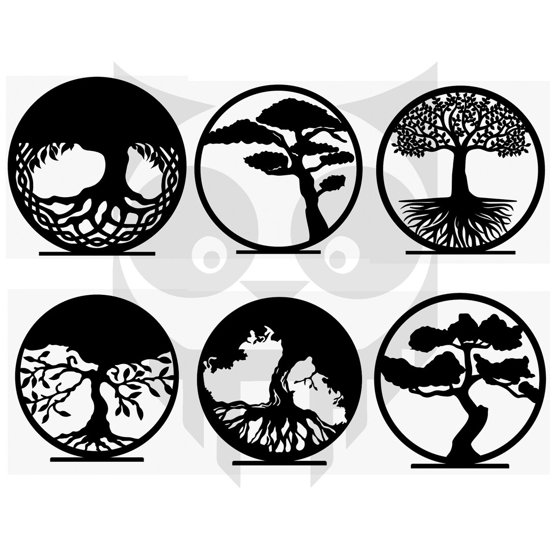 Tree of Life With Support Bundle - Laser Cut Files - Svg+dxf+pdf+ai ...