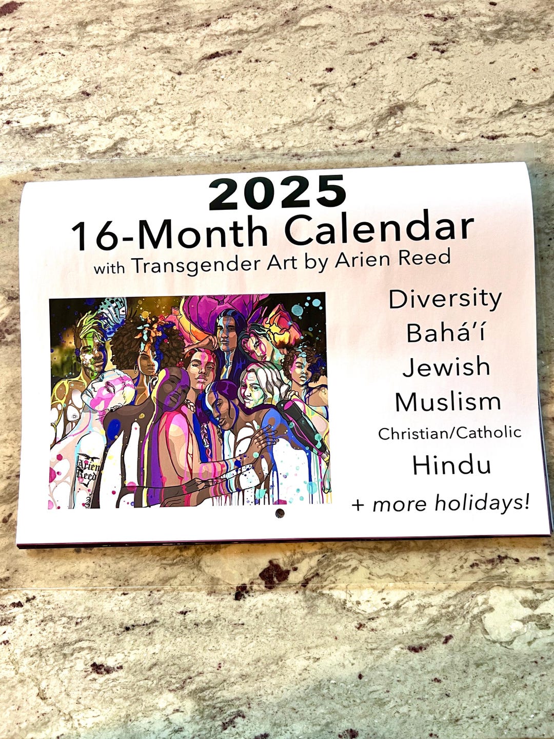 2025 16-month Diversity Calendar Featuring Transgender Portrait Art by ...