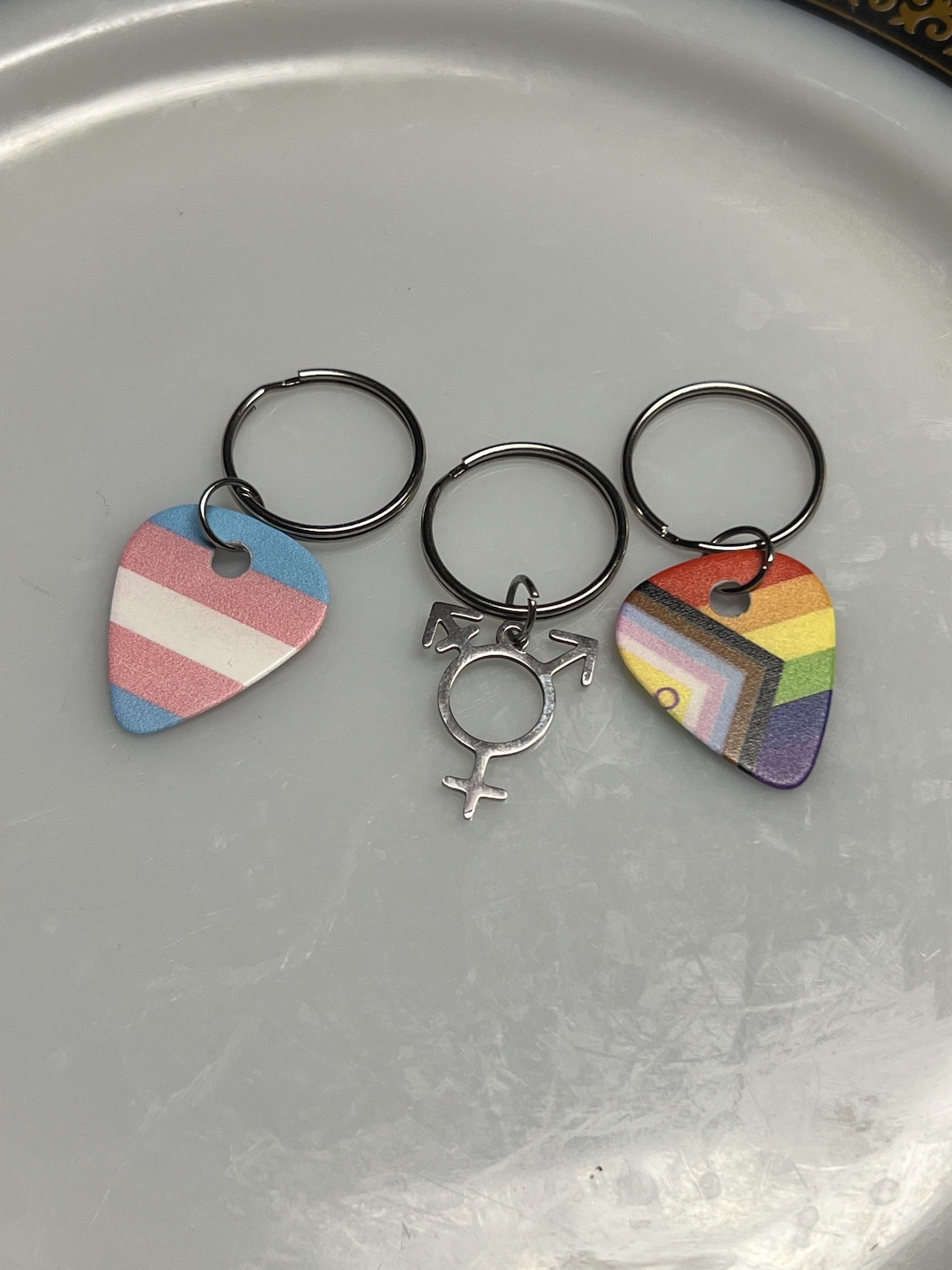 Pride Keychain | Stainless Steel Transgender or Progressive Pride ...