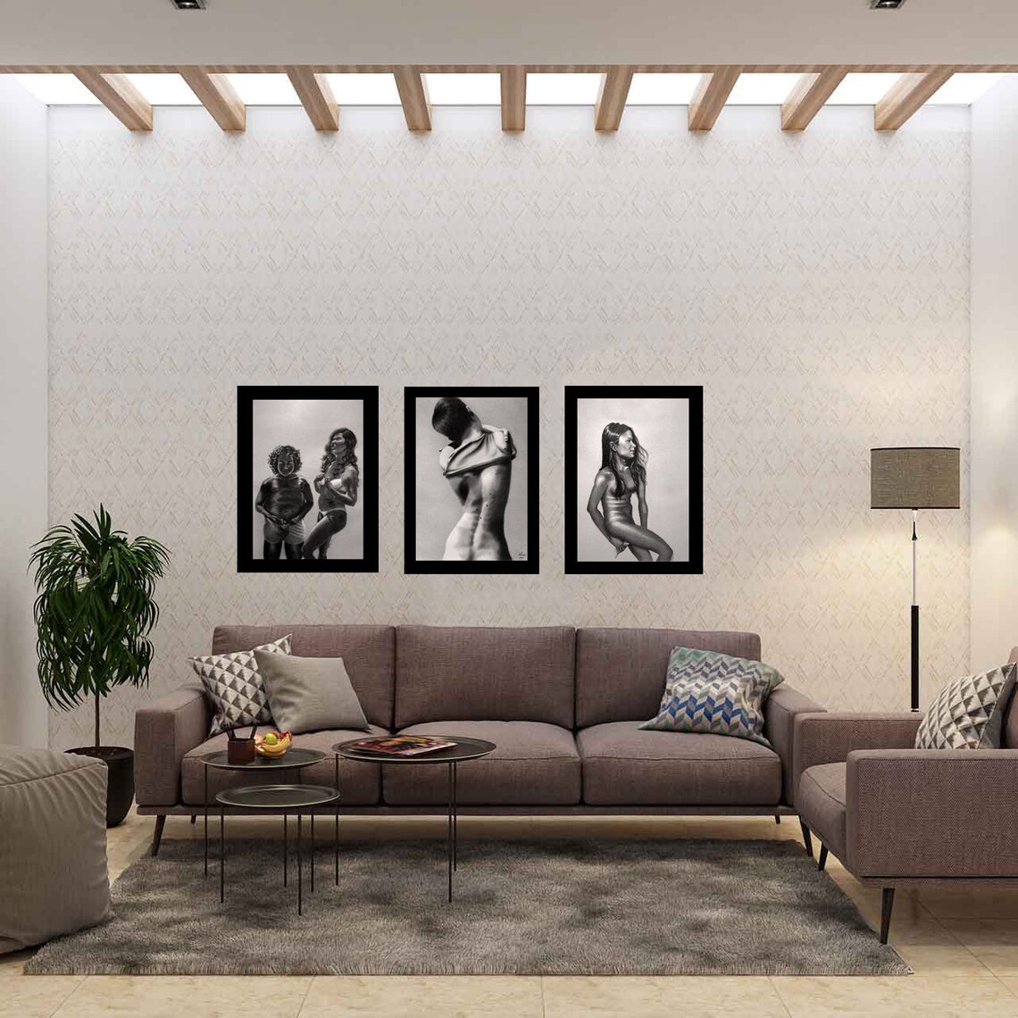 Drawing of MTF Tucking Charcoal Drawing on Gray Paper by - Etsy