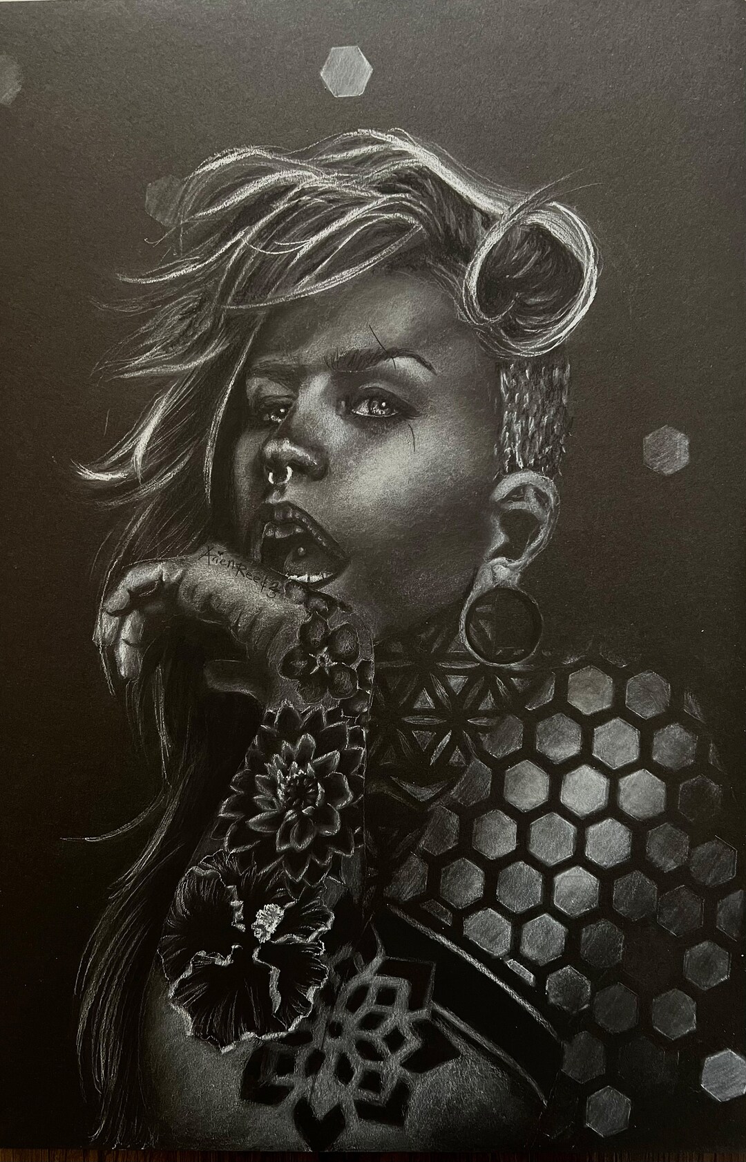 Punk Drawing | "anti-hivemind" | Expressive Charcoal Drawing by ...