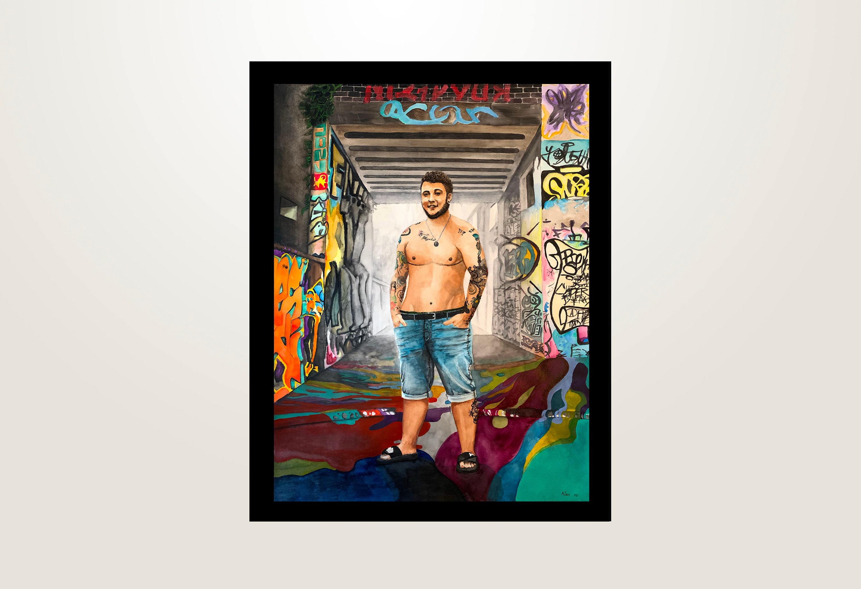 Painting of Trans Man and Graffiti by Transgender Artist Art - Etsy