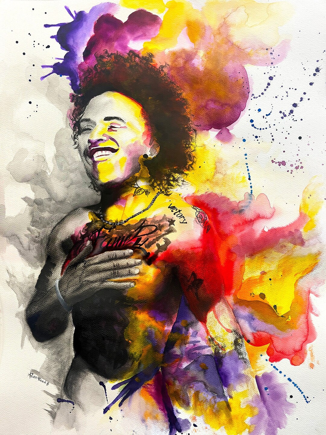 Black Transgender Man | "true Colors #9" | Urban Expressive Mixed Media ...