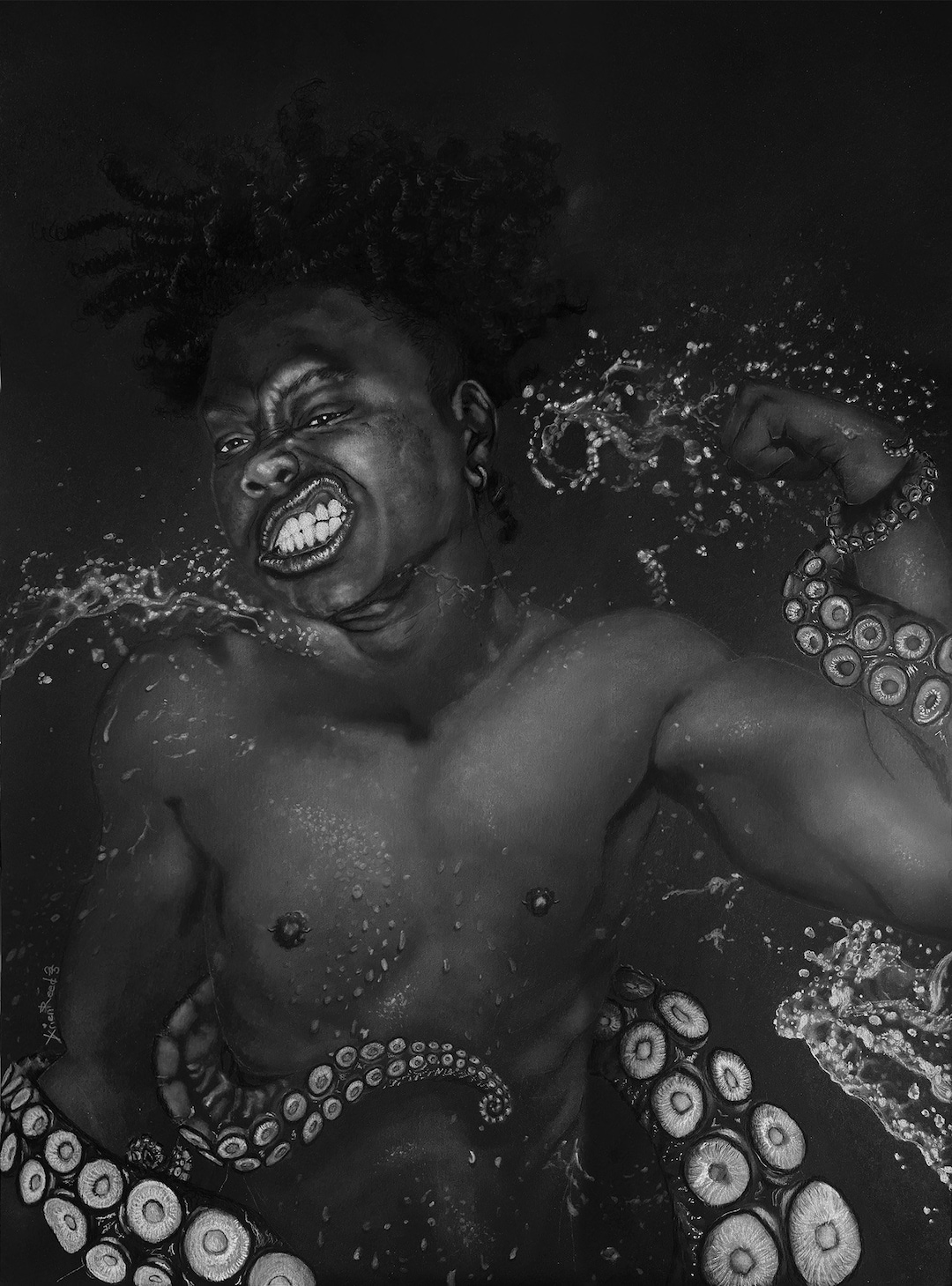 Black, Trans Man | "won't Be Eradicated" | Expressive Charcoal Drawing ...
