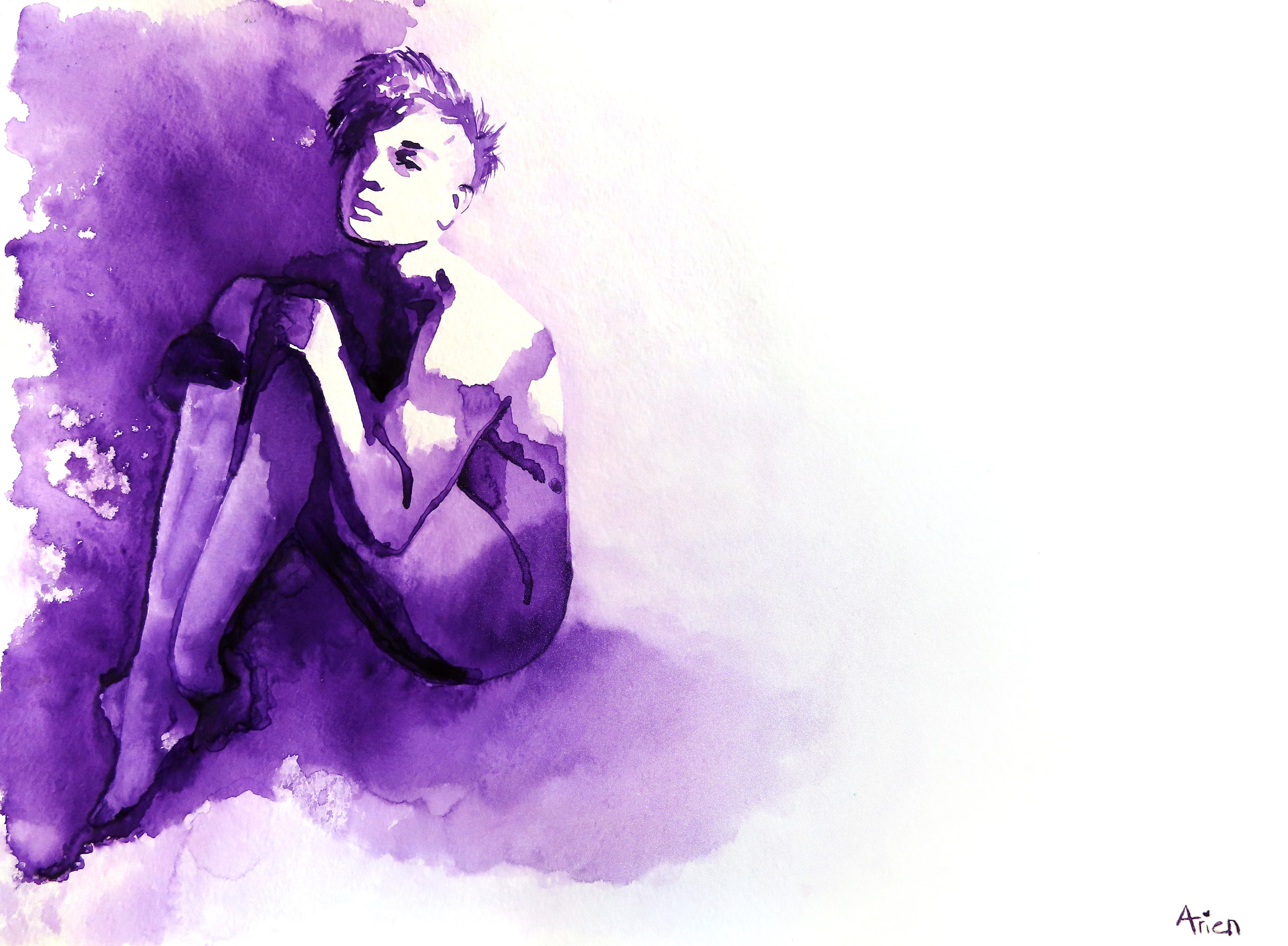 Watercolor of Non-binary Person by Transgender Artist Art Print in ...