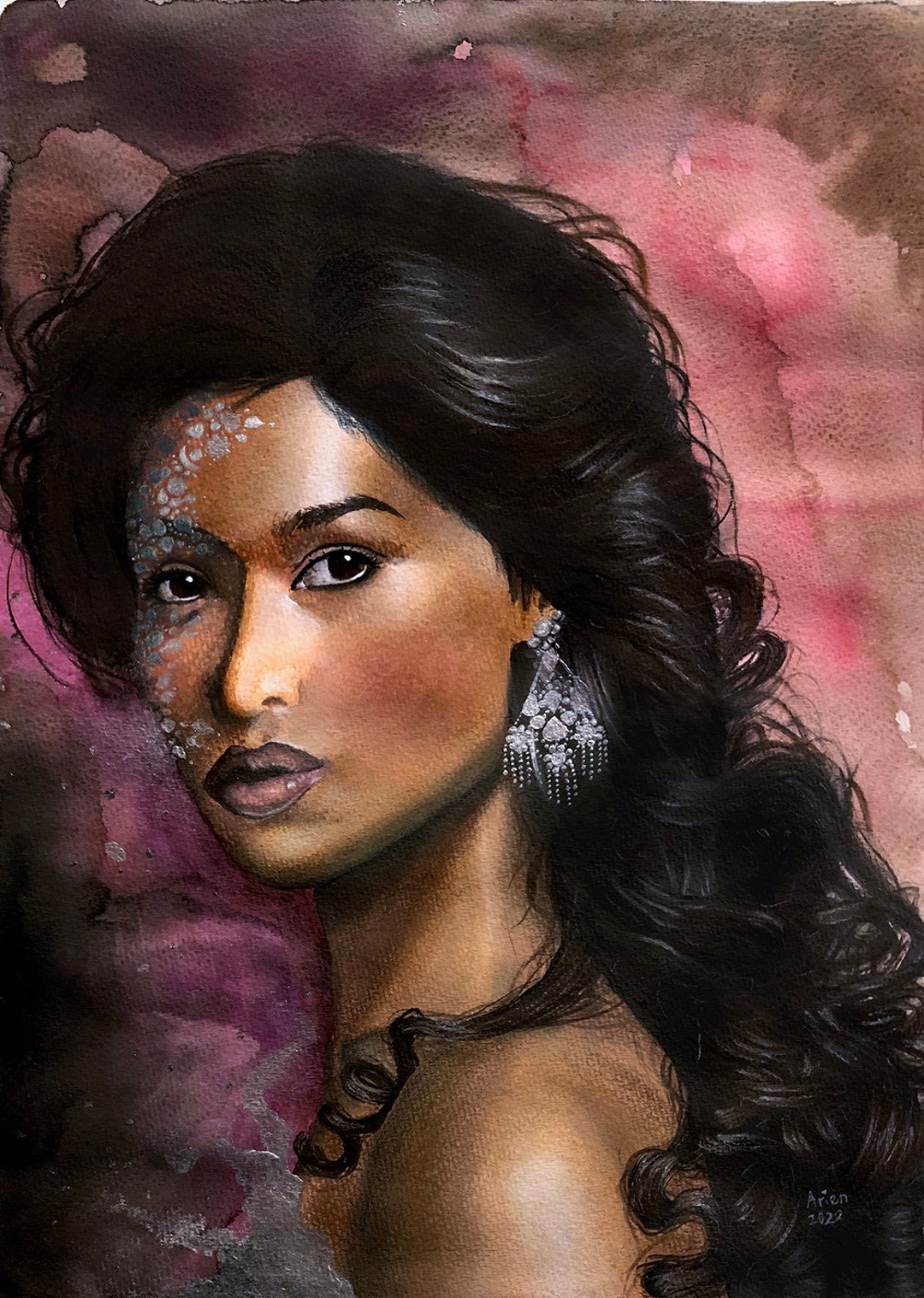 Filipina Trans Woman Geena Rocero Mixed Media Painting Painted by a ...