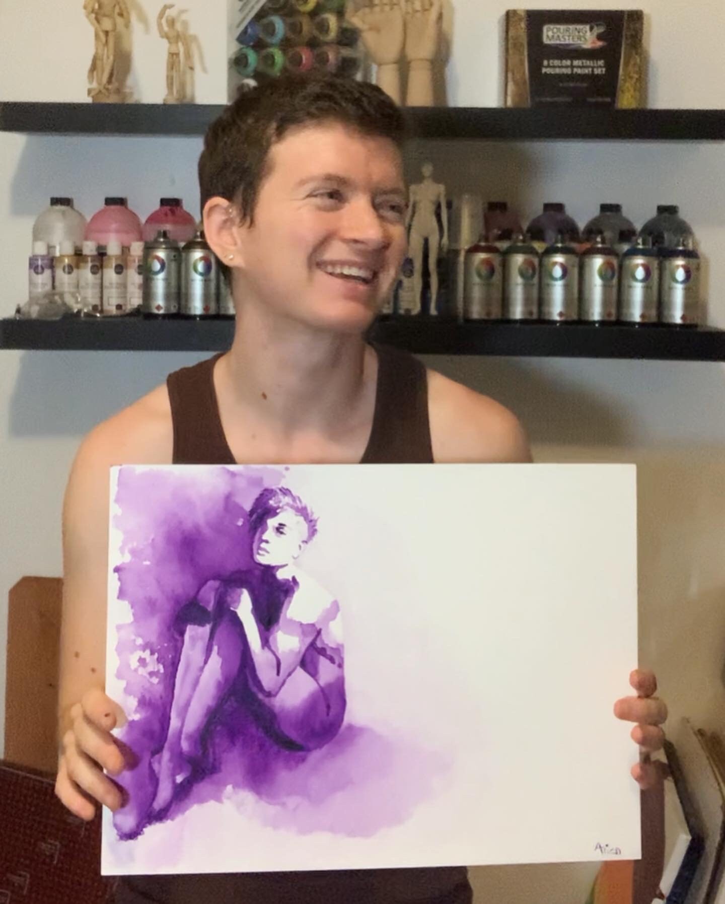 Watercolor of Non-binary Person by Transgender Artist | Art Print in ...