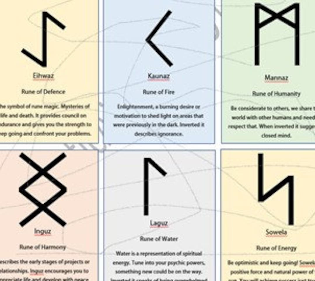 Digital Rune Cards - Etsy