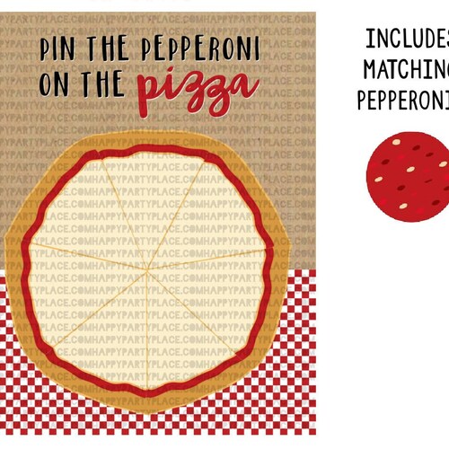 Birthday Party Game Pin the Pepperoni on the Pizza Pizza - Etsy