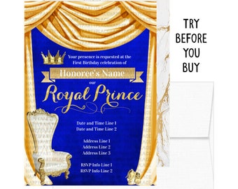 Royal Theme Invitation - Etsy