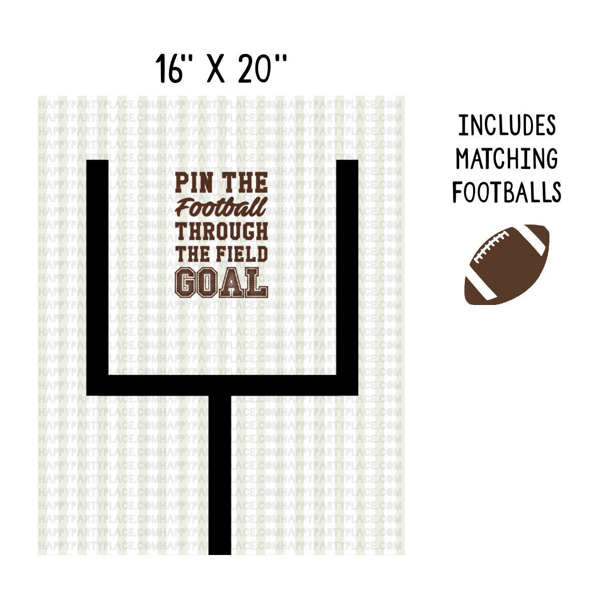 Football Party Game Pin the Football Through the Goal - Etsy