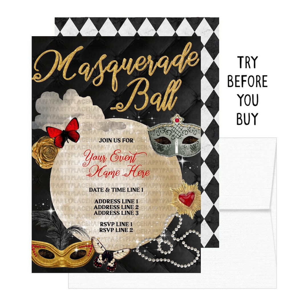 Masquerade Ball, Masquerade Ball Party Invites, Masquerade Ball Theme ...