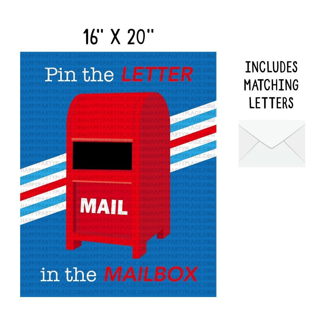 Post Office Party Game, Pin the Letter on the Mailbox, Mail Party Theme ...