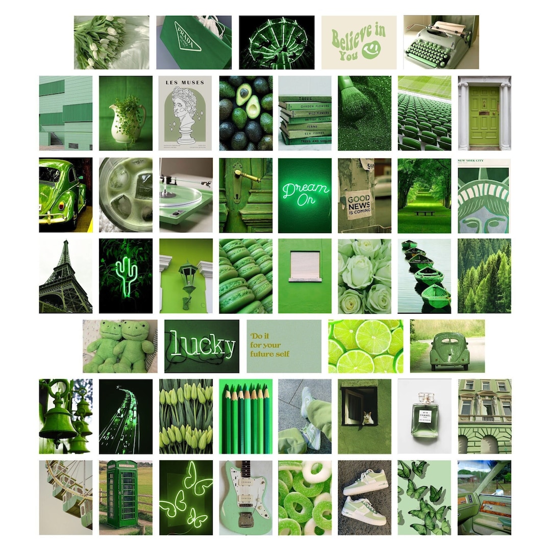 50PC Green Aesthetic Wall Art, Trendy Green Prints, Green Dorm Prints ...