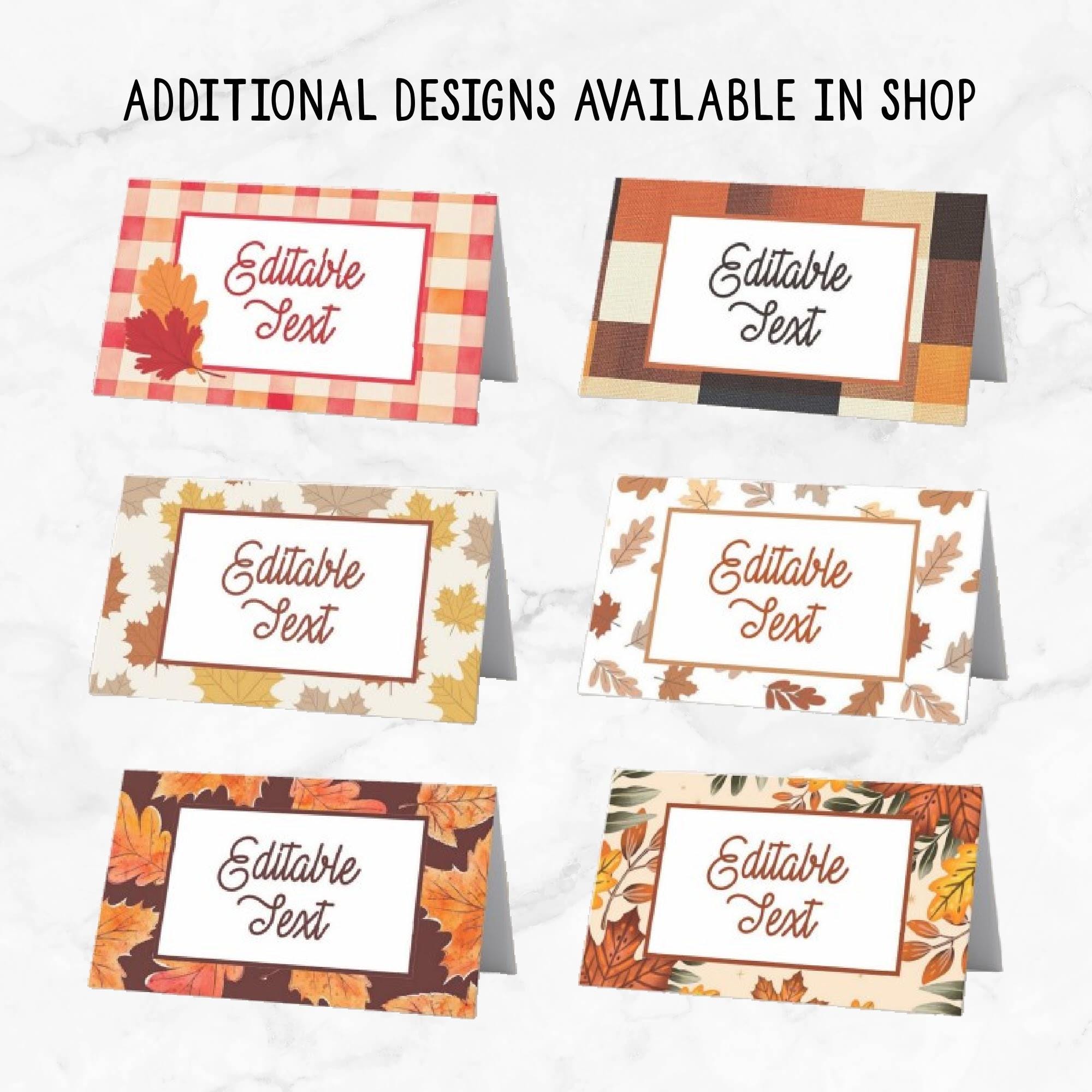 Printable Fall Buffet Cards, Thanksgiving Buffet Cards, Fall Table Food ...