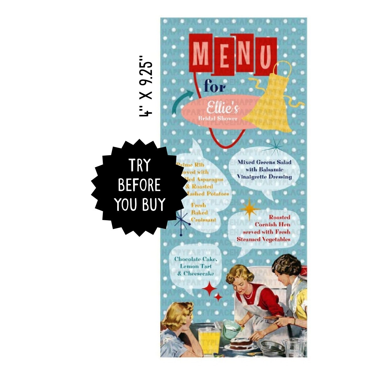 50's Housewife Menu, 1950's Housewife Menu, 1950's Housewife Theme Menu ...