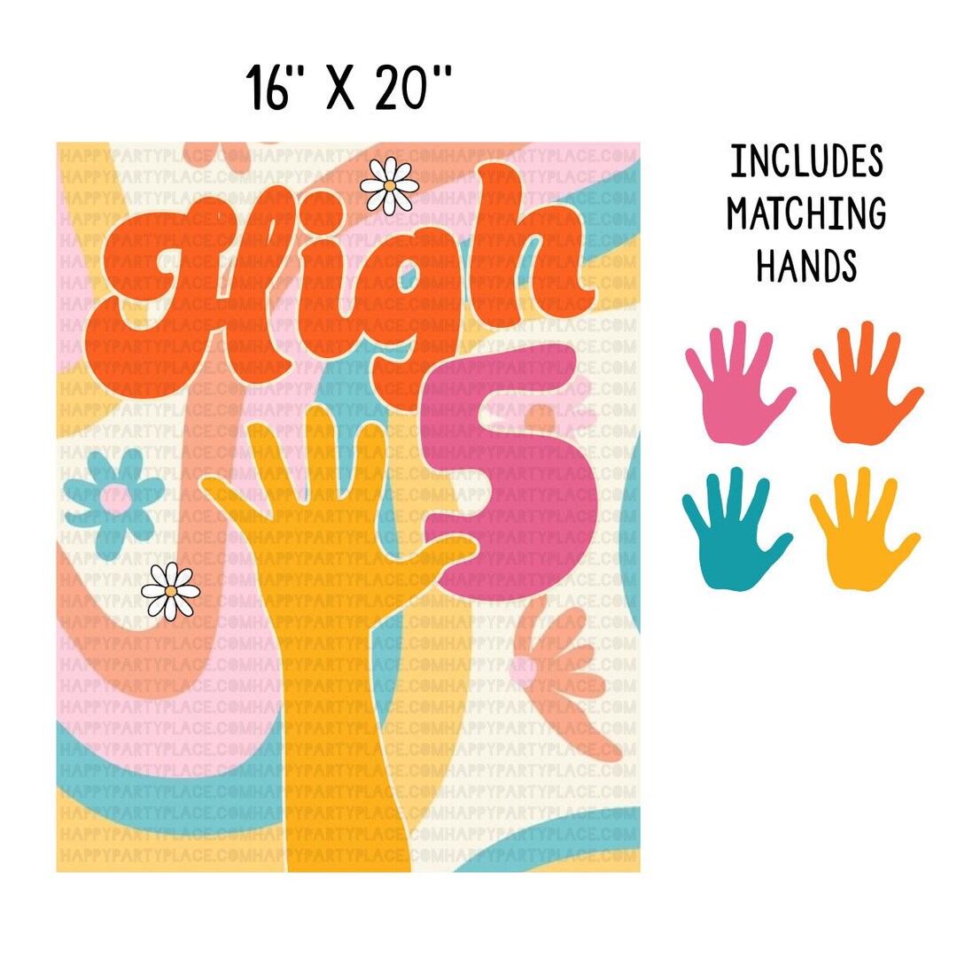 High 5 Party Game, 5th Birthday Party Theme Game, DIY Printable High 5 ...