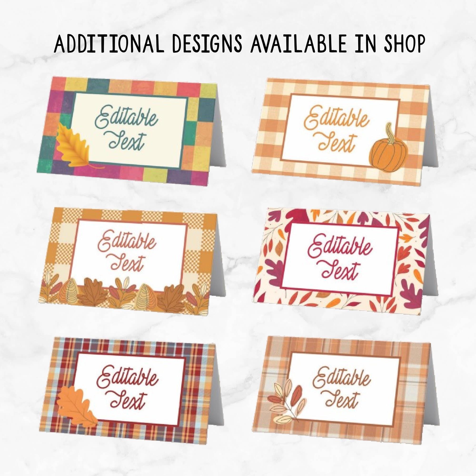 Printable Fall Buffet Cards, Thanksgiving Buffet Cards, Fall Table Food ...