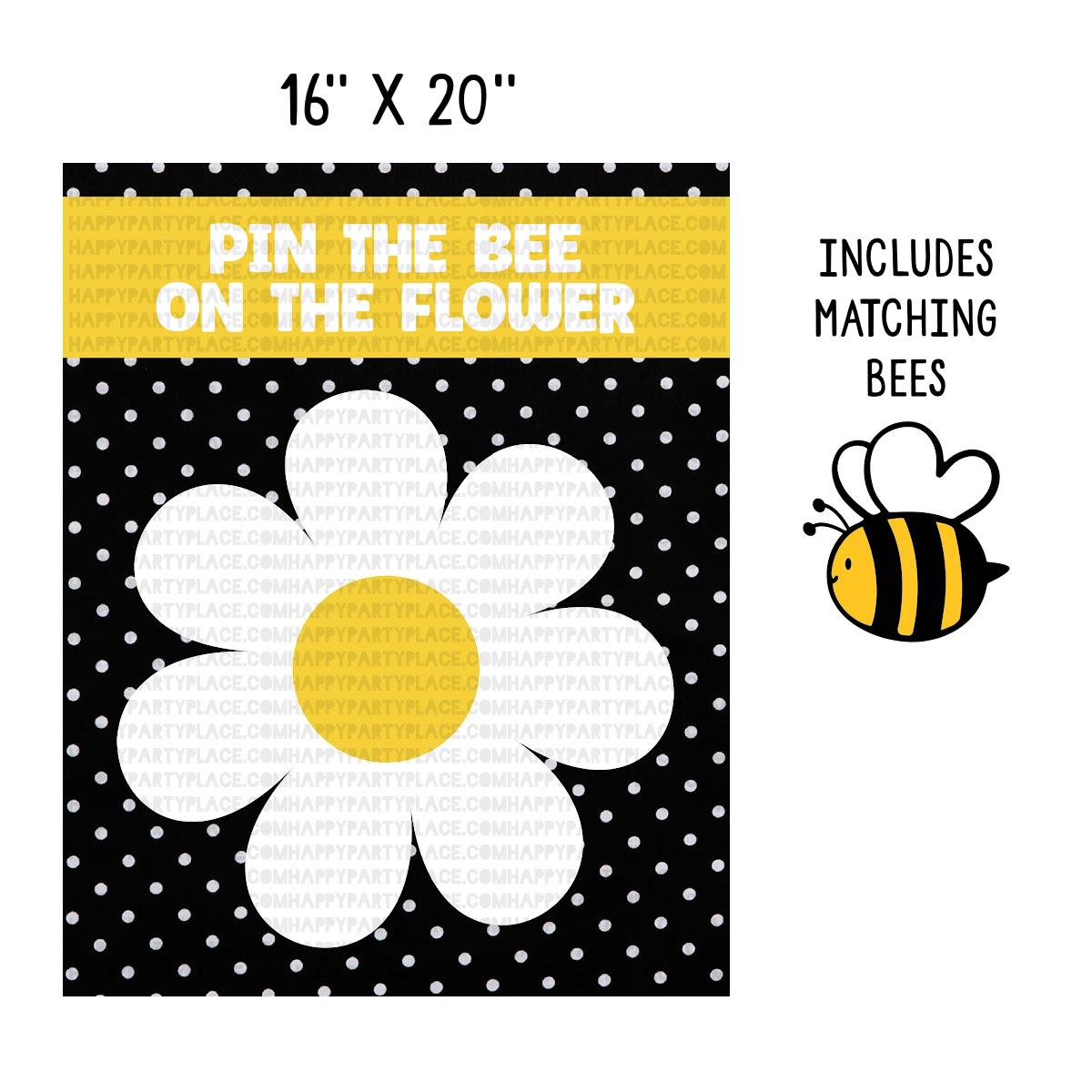 Bumble Bee Party Games, Pin the Bee on the Flower, Bumble Bee Party ...