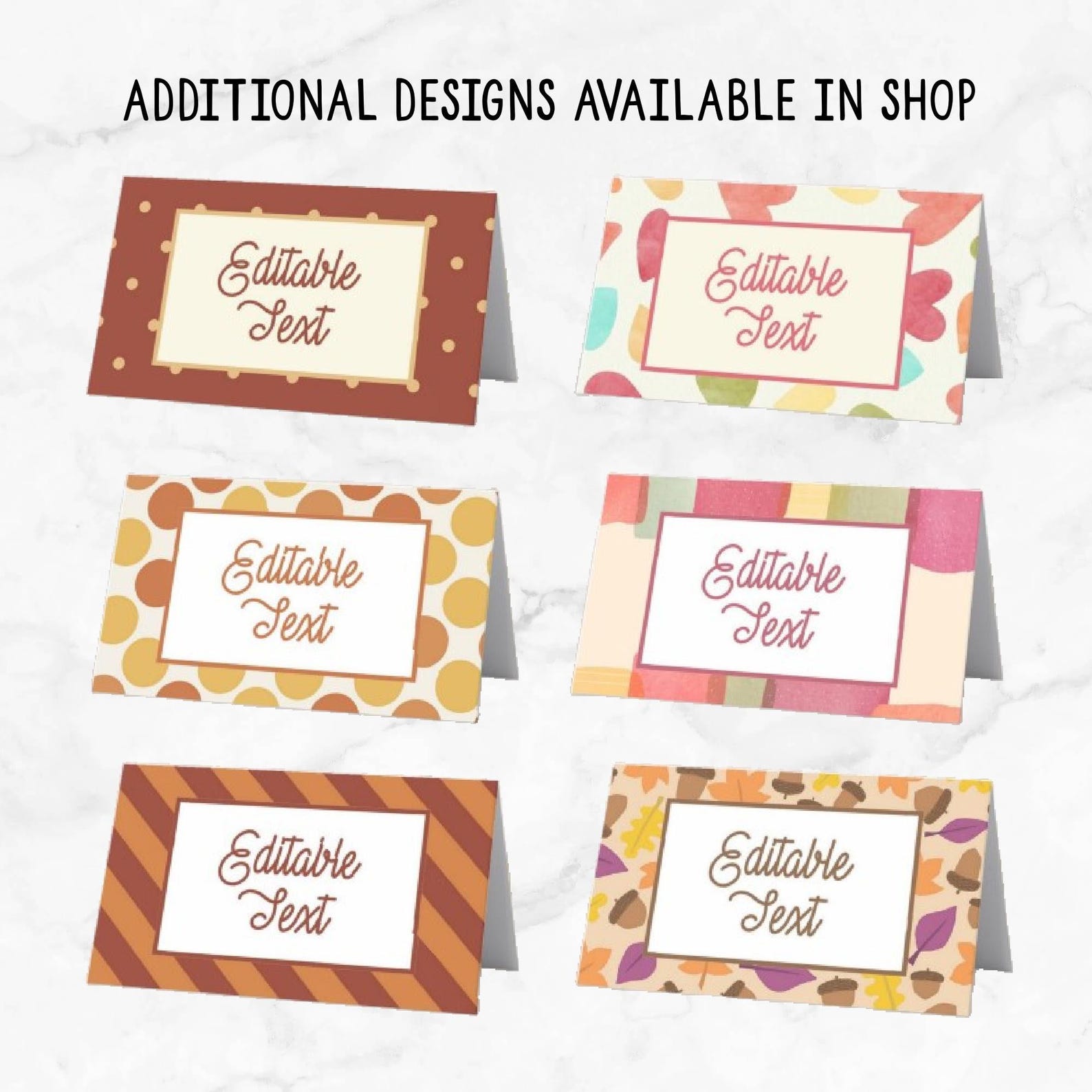 Printable Fall Buffet Cards, Thanksgiving Buffet Cards, Fall Table Food ...