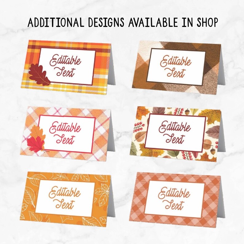 Printable Fall Buffet Cards, Thanksgiving Buffet Cards, Fall Table Food ...